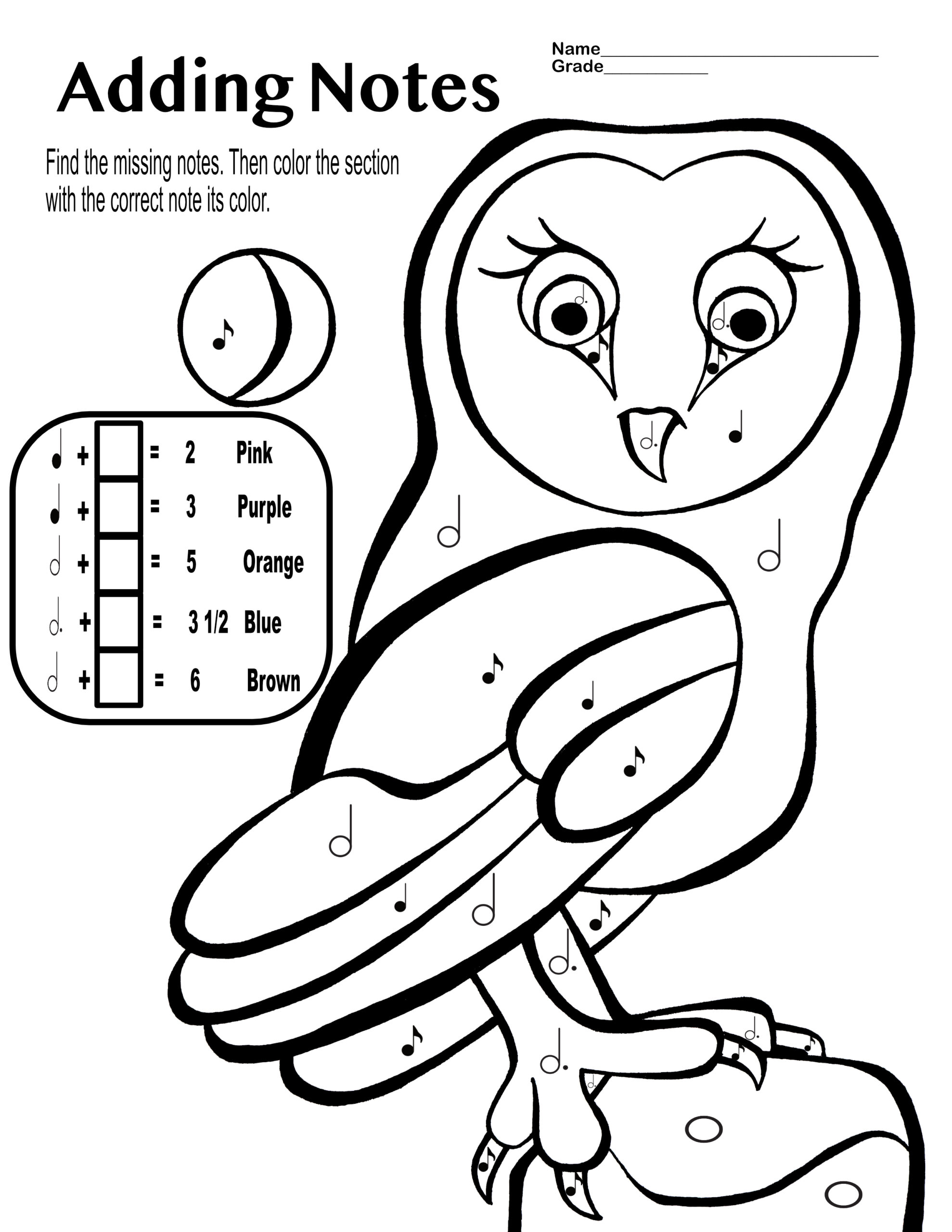 Learn Music Through Coloring : Birds Notes, Rhythm, Meter - Plum Rose ...