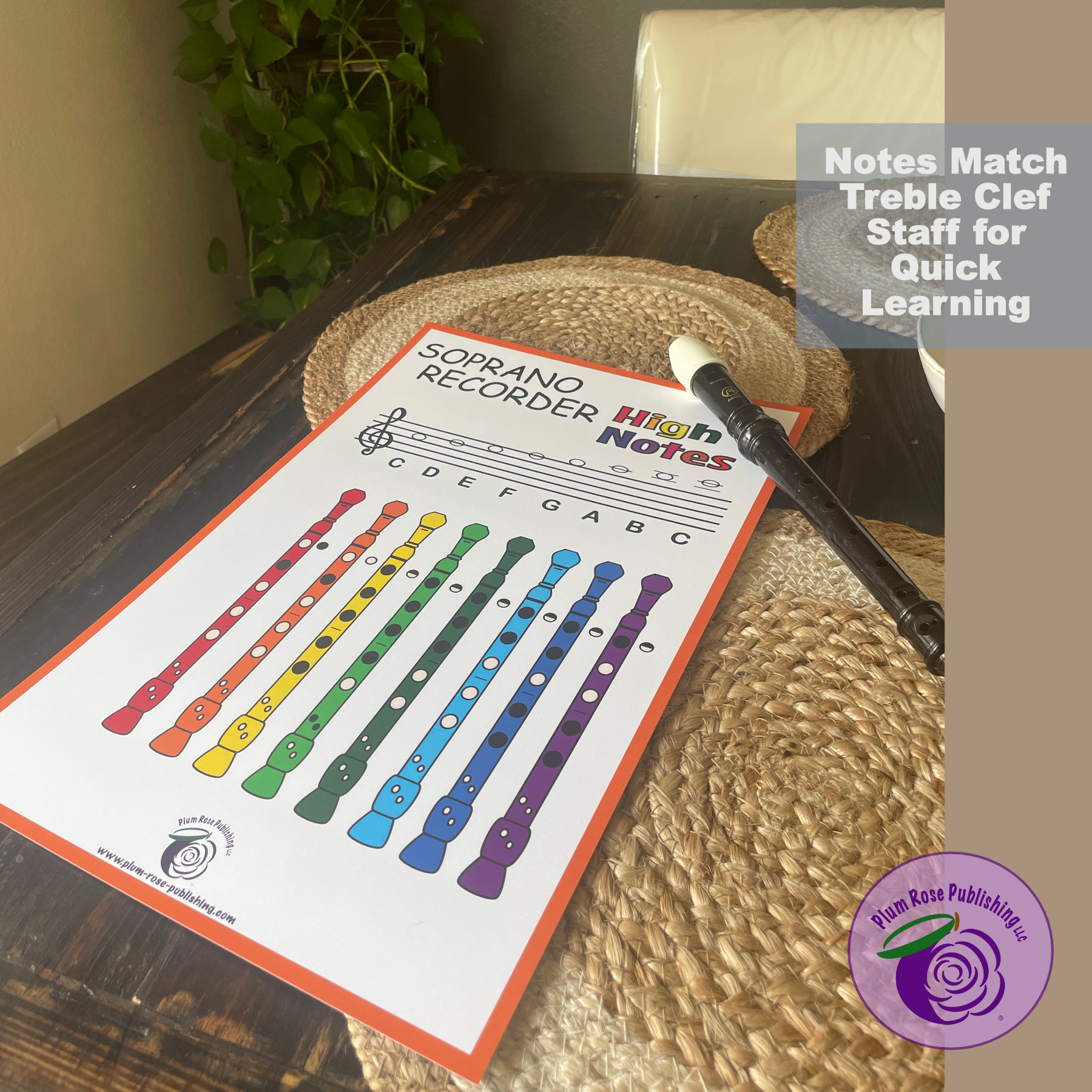 Recorder Finger Chart (11x17) Recorder Learn to Play - Play the ...