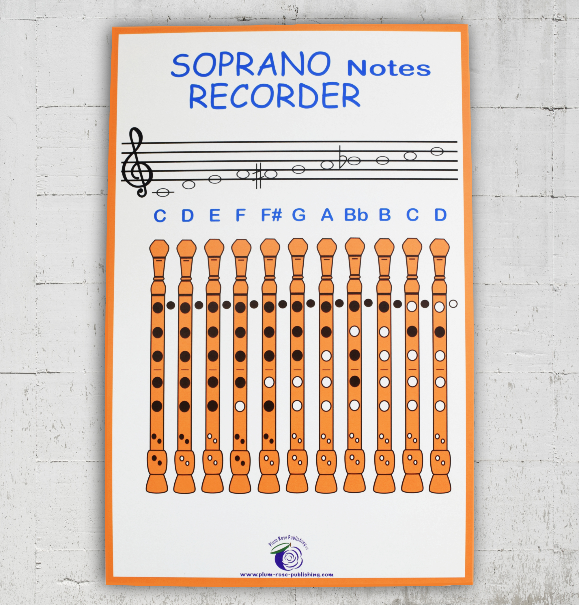 Recorder Finger Chart (11x17) Recorder Learn to Play - Play the ...